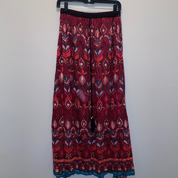 Angie | Skirts | Angie Red And Blue Abstract Print Maxi Skirt | Poshmark